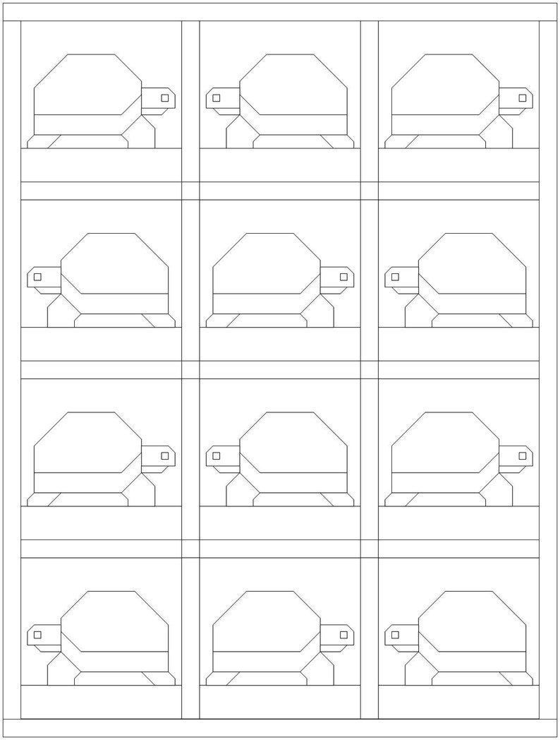 Tortoise Turtle Quilt Block Pdf Pattern - Etsy
