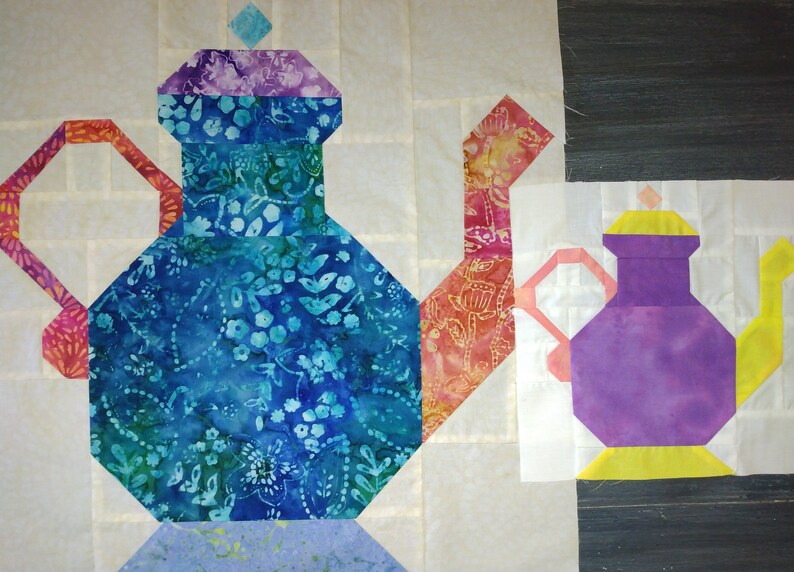 Teapot Quilt Block Downloadable PDF Pattern - Etsy