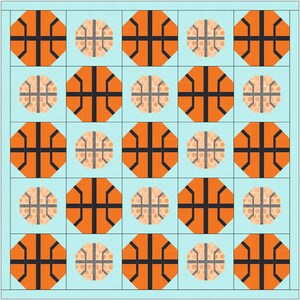 Basketball Quilt Block PDF Pattern - Etsy