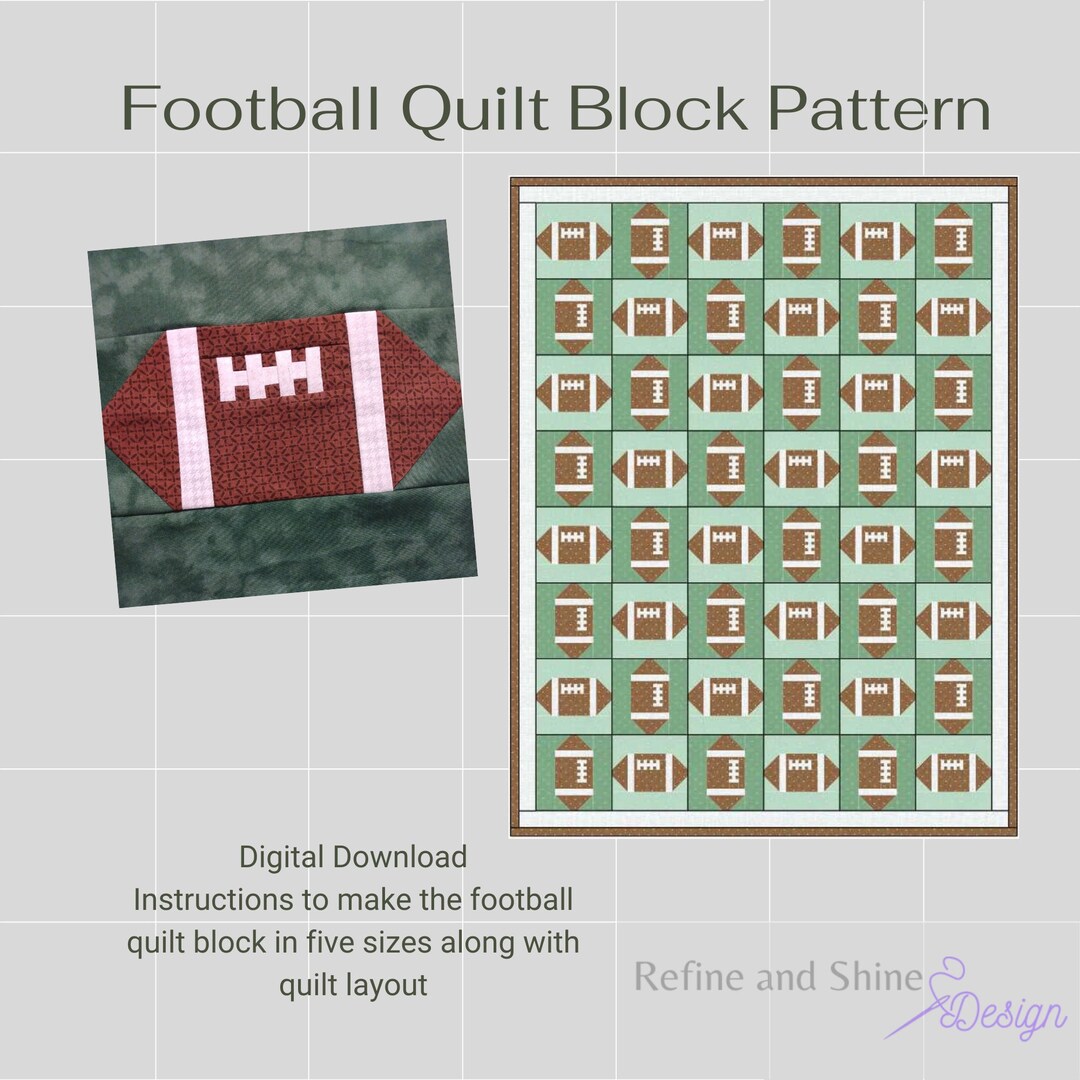 Football Quilt Block PDF Pattern - Etsy