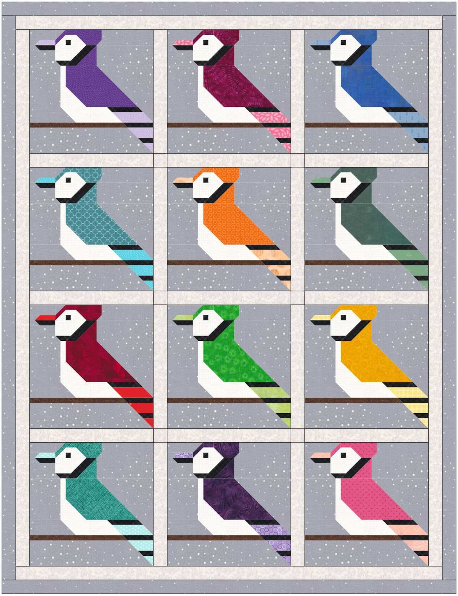 Blue Jay Bird Quilt Block Pdf Pattern - Etsy