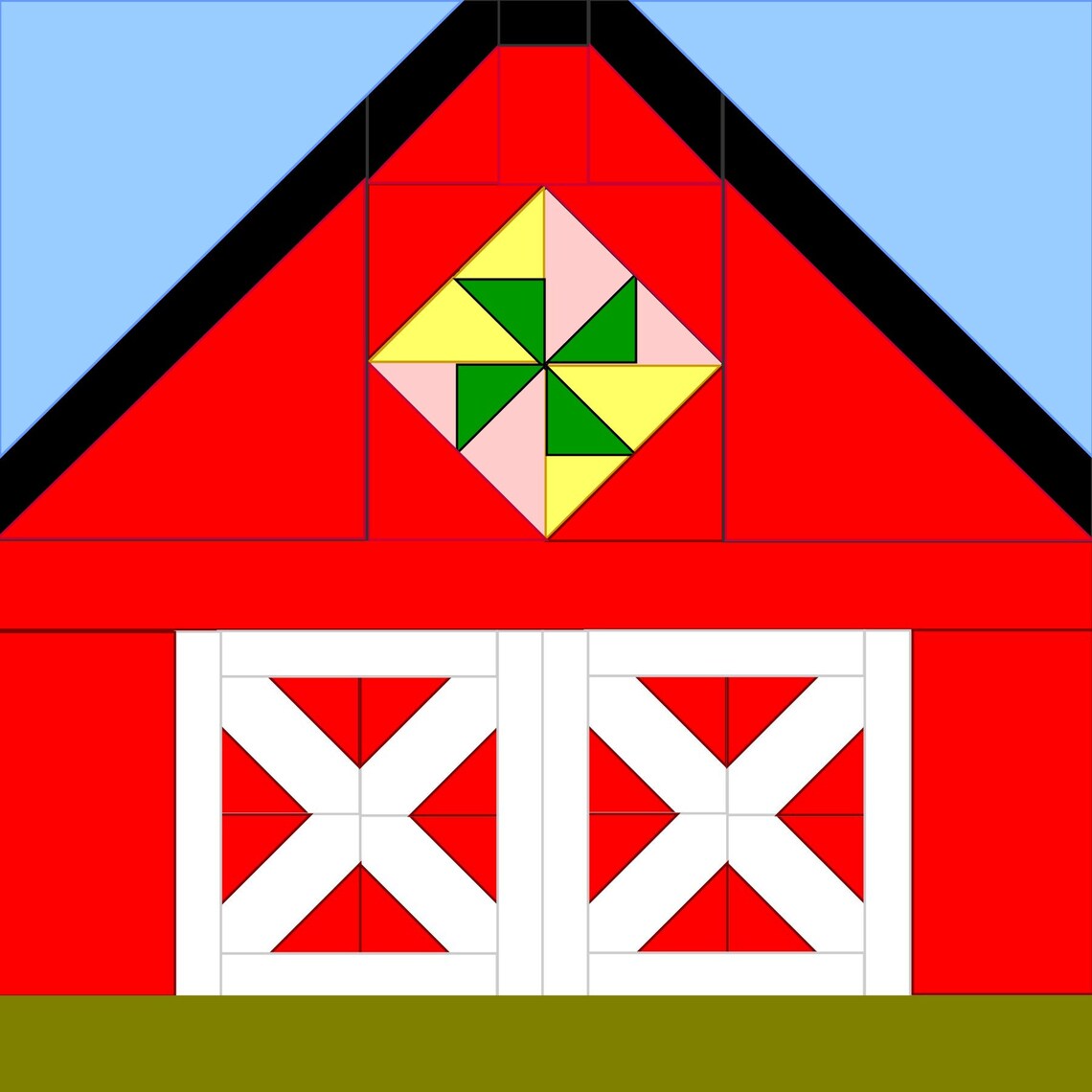 Barn Quilt Block PDF Pattern | Etsy