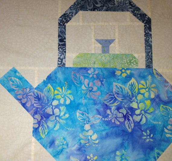 Tea Kettle Quilt Block Pattern 🫖 TEAPOT 2 OF 12 FPP QUILT BLOCK