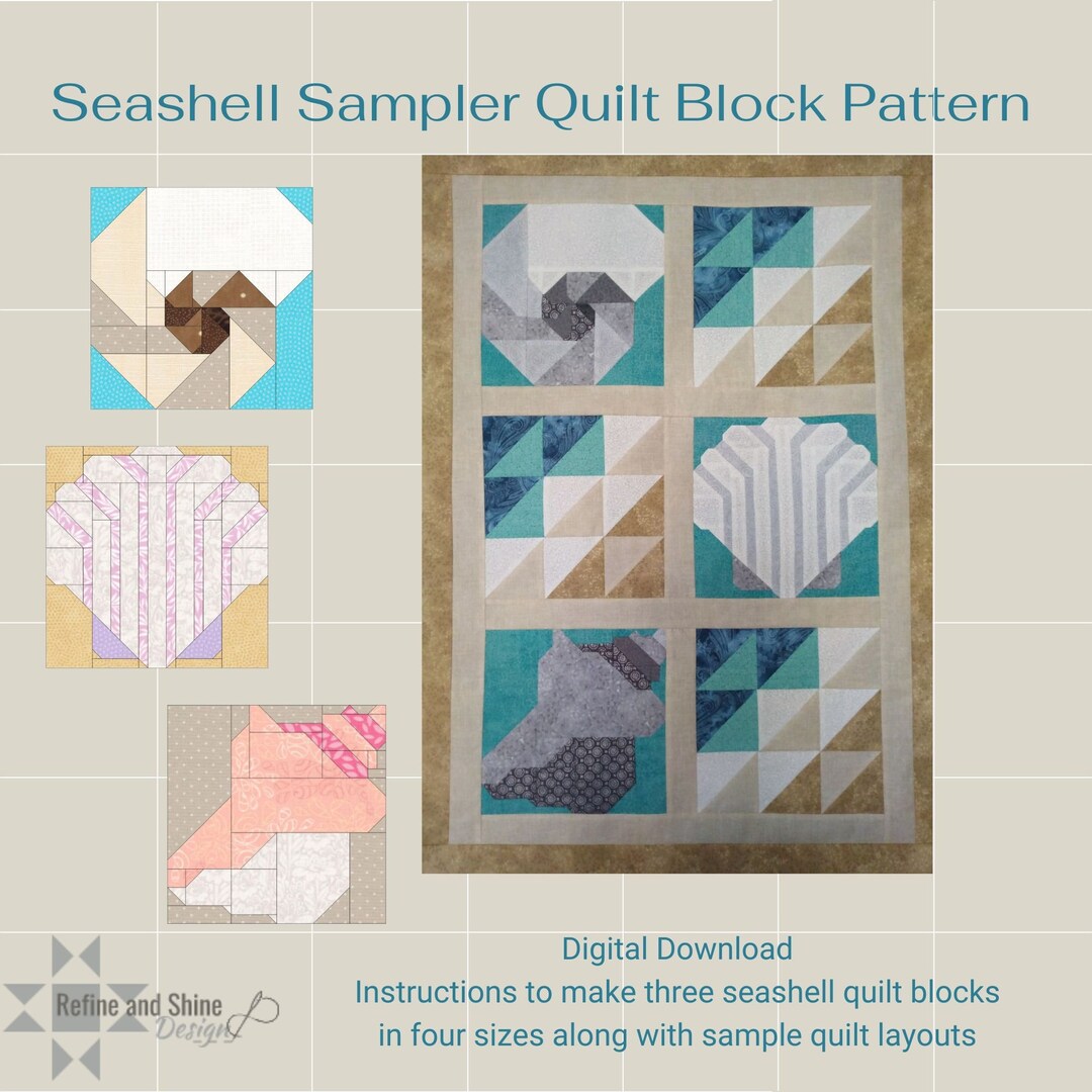 Seashell Sampler Quilt Pattern Pack - Etsy
