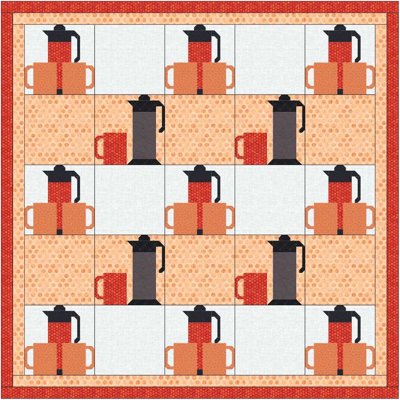 Coffee for One or Two Quilt Block PDF Pattern - Etsy