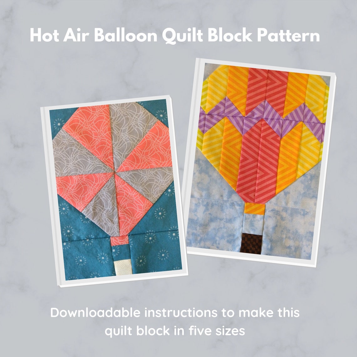 Hot Air Balloon Quilt Block PDF Pattern - Etsy