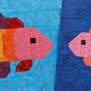 Rainbow Fish Quilt Block Pdf Pattern - Etsy