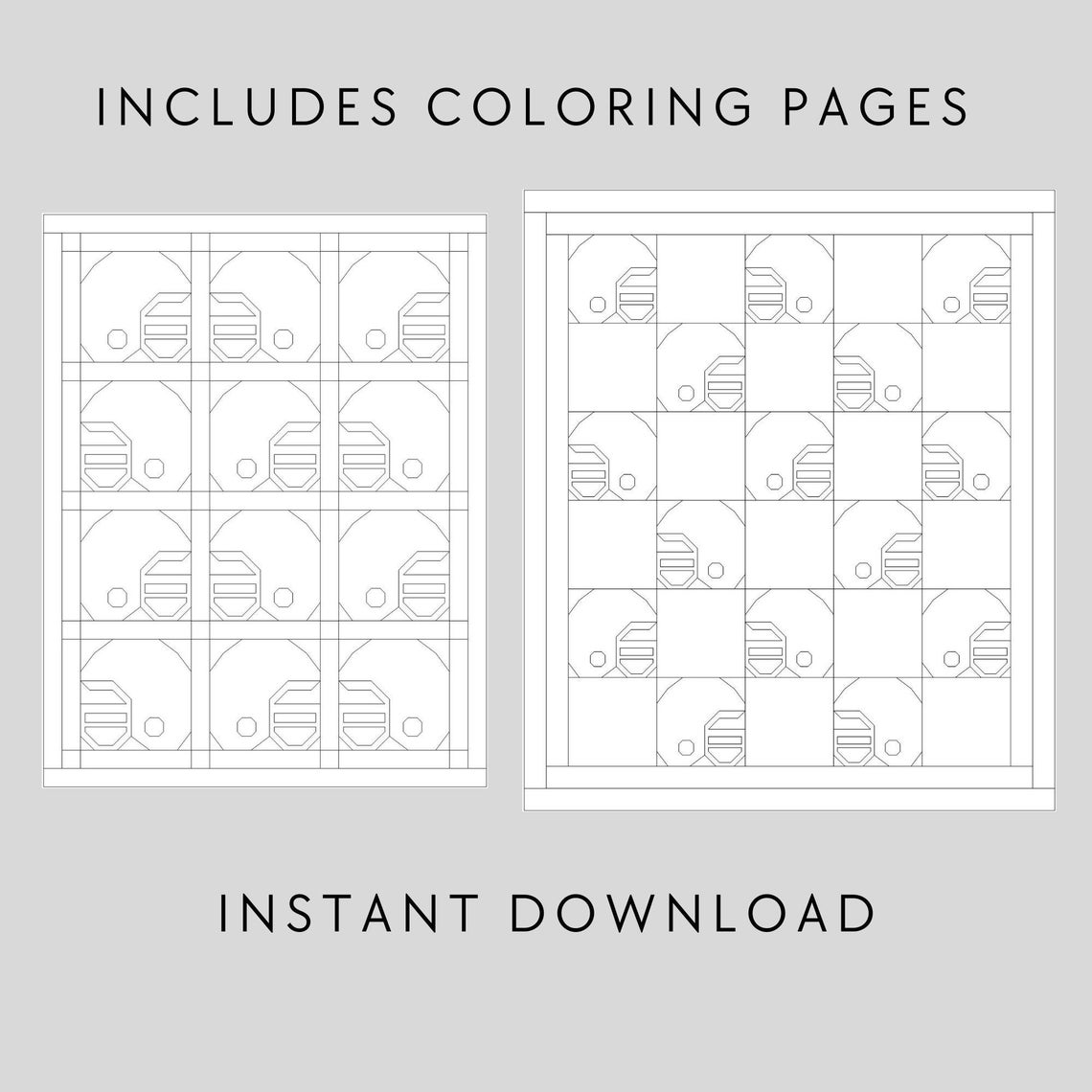 Football Helmet Quilt Block PDF Pattern - Etsy