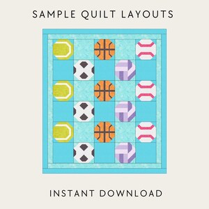 Sports Ball Bundle Quilt Pattern Pack, Set of 12 Quilt Blocks, Instant ...