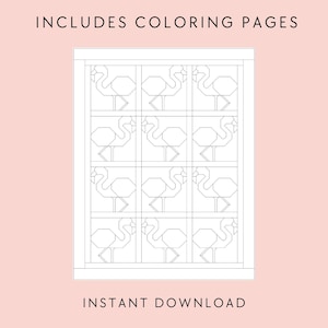 Flamingo Quilt Block Pdf Pattern - Etsy