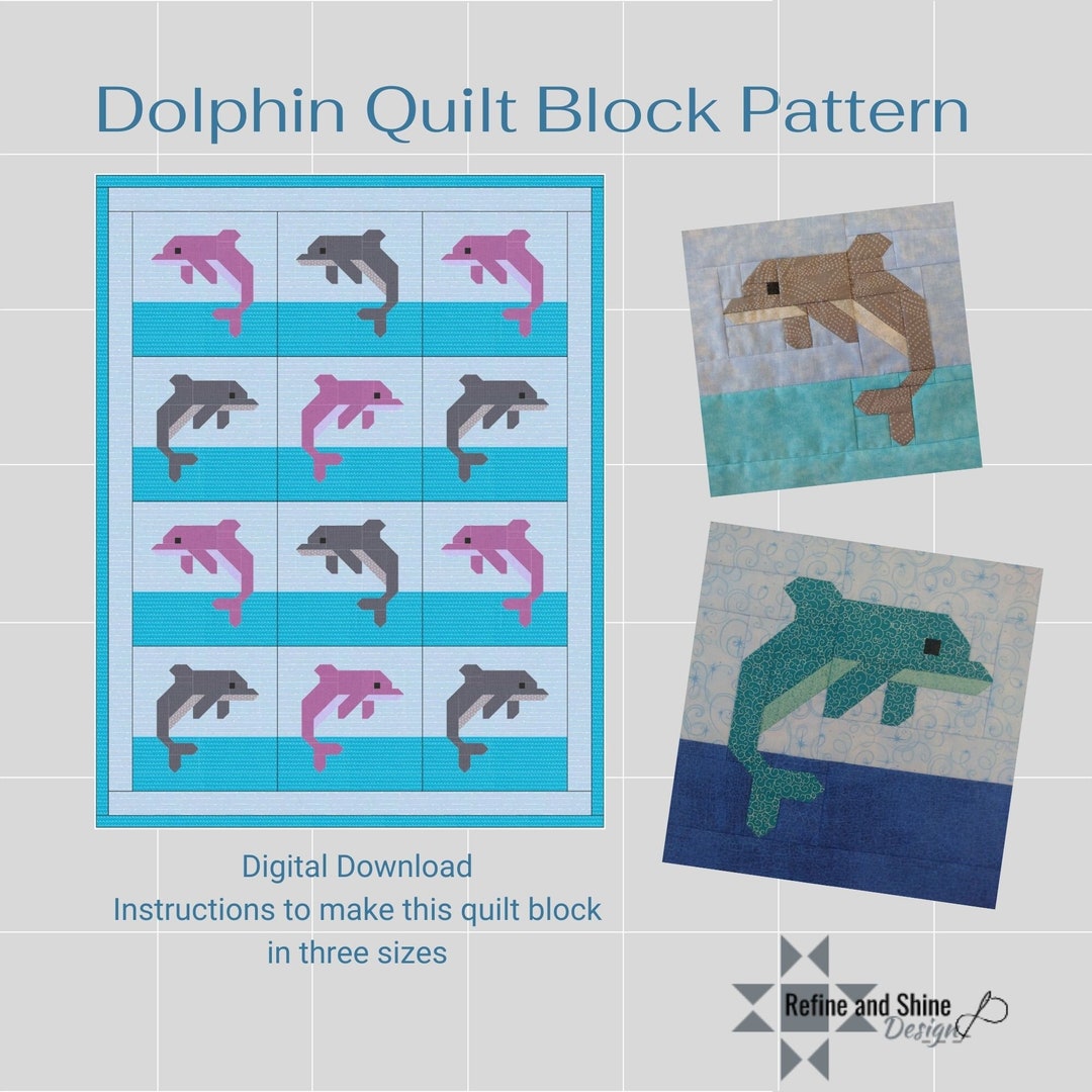 Dolphin Quilt Block Pdf Pattern - Etsy