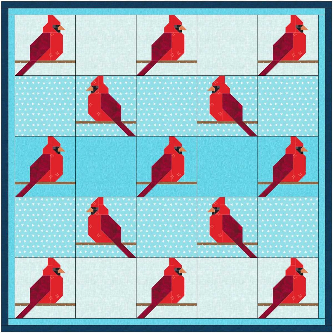 Cardinal Quilt Block Pdf Pattern - Etsy