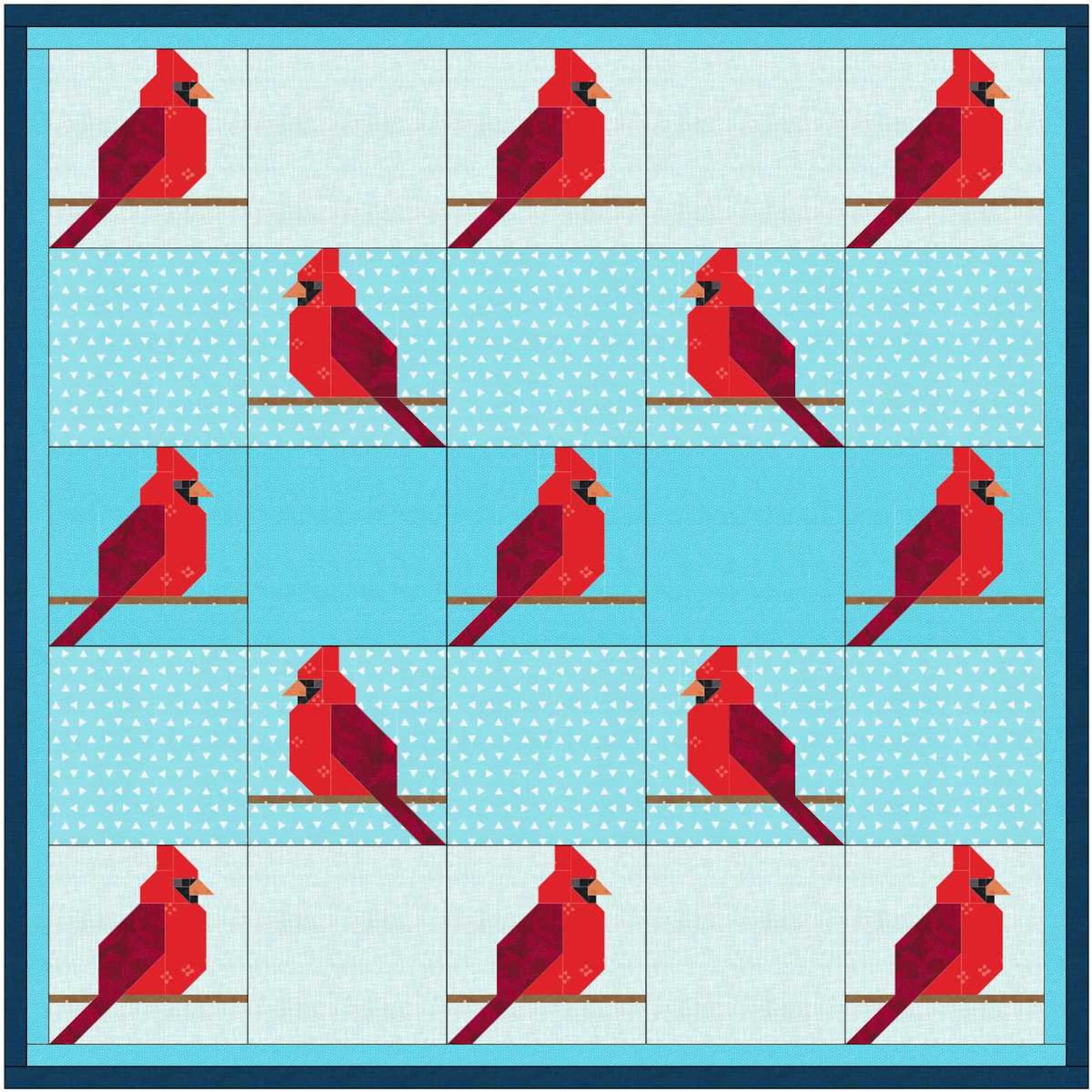 Cardinal Quilt Block Pdf Pattern - Etsy