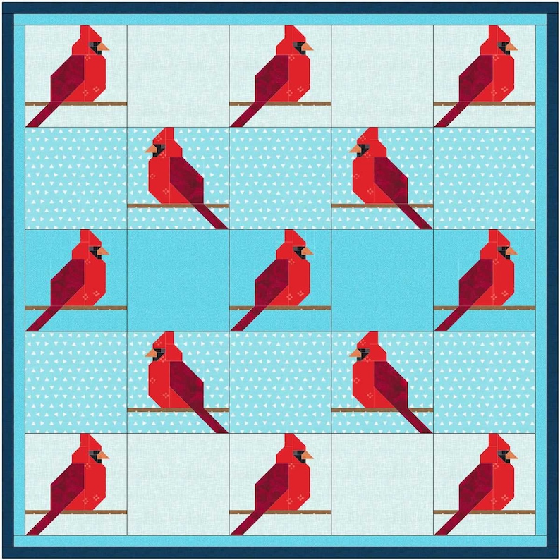 Cardinal Quilt Block Pdf Pattern - Etsy