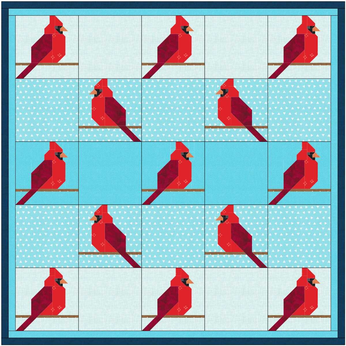 Cardinal Quilt Block Pdf Pattern - Etsy
