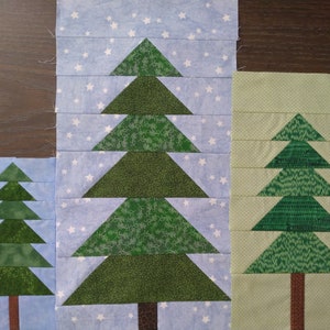 Pine Tree Forest Quilt Block Pdf Pattern - Etsy
