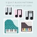 Piano and Music Note Quilt Pattern Pack - Etsy Canada
