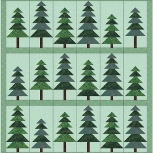Pine Tree Forest Quilt Block Pdf Pattern - Etsy