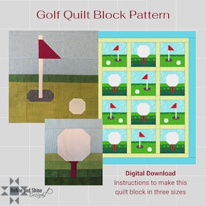 Golf Quilt Block Pdf Pattern - Etsy