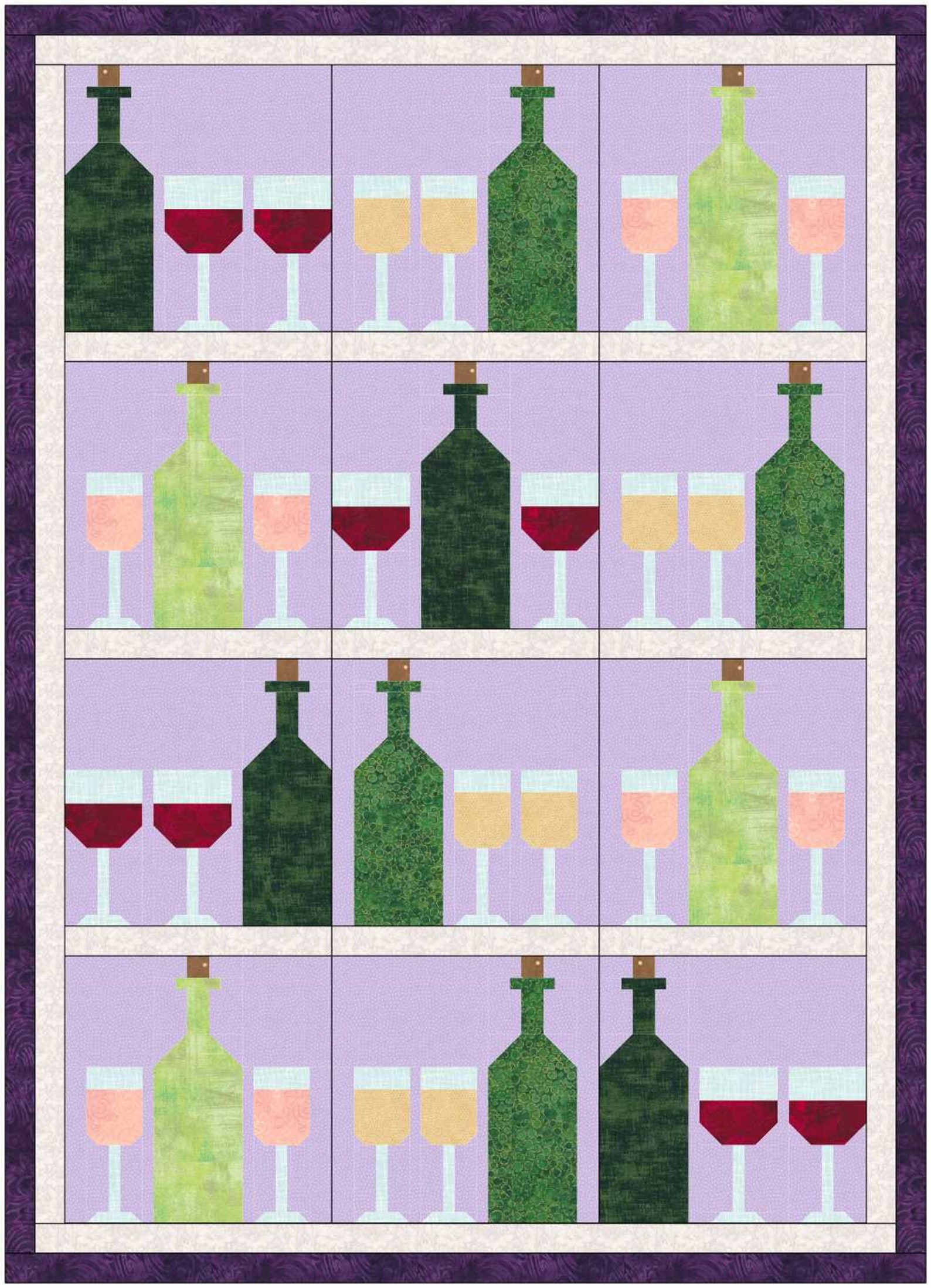 Wine for Two Quilt Block PDF Pattern - Etsy