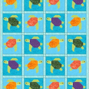 Sea Turtle Quilt Block Pdf Pattern - Etsy
