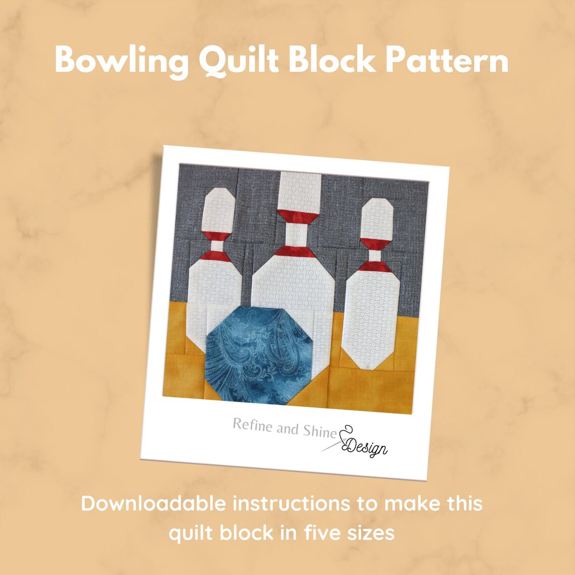 Bowling Quilt Block PDF Pattern - Etsy
