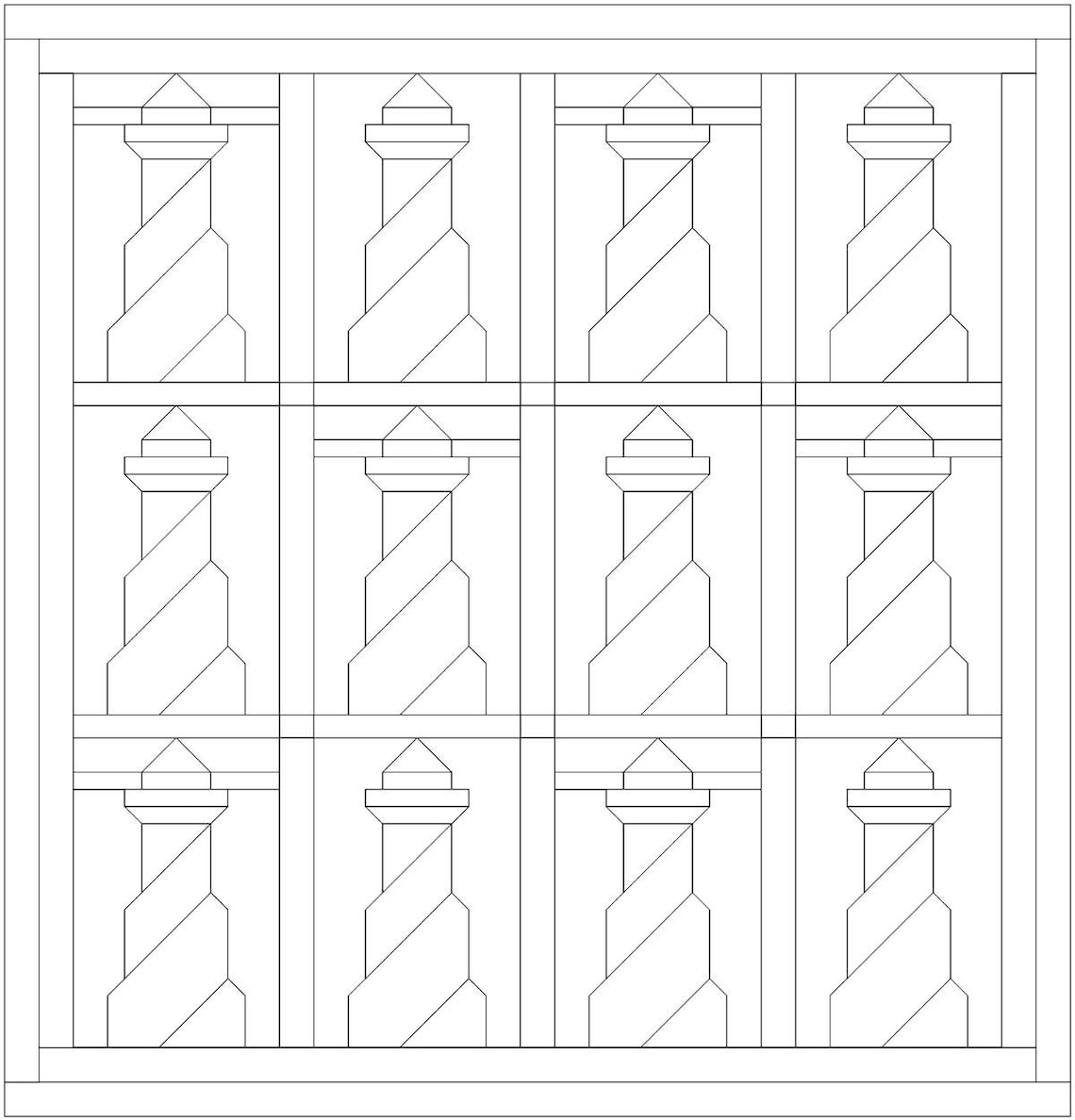Lighthouse Quilt Block Pdf Pattern - Etsy