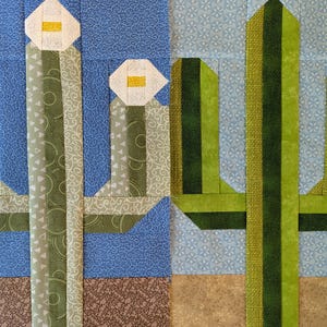 Desert Saguaro Cactus Quilt Block Pdf Pattern - Etsy