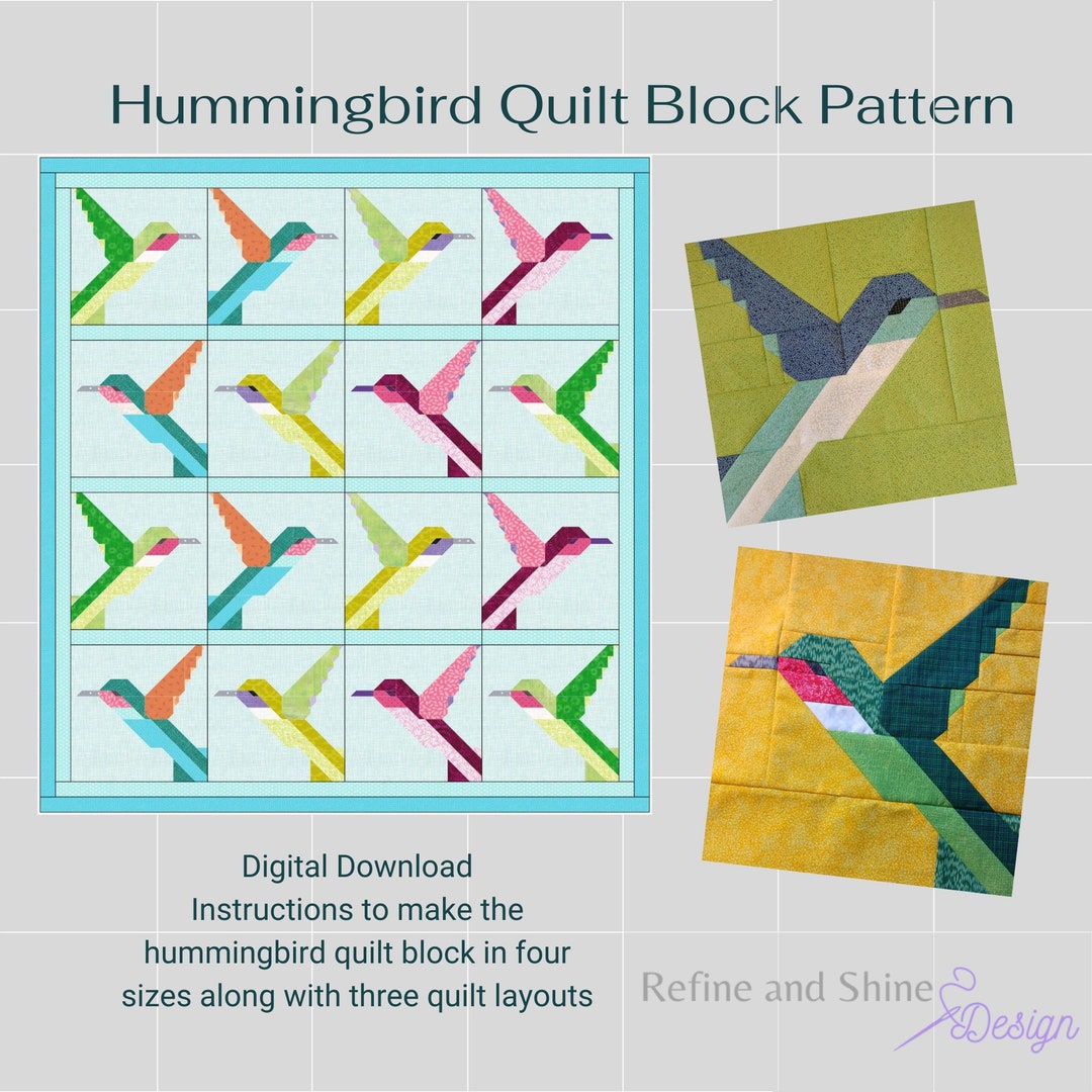 Hummingbird Quilt Block Pattern - Etsy