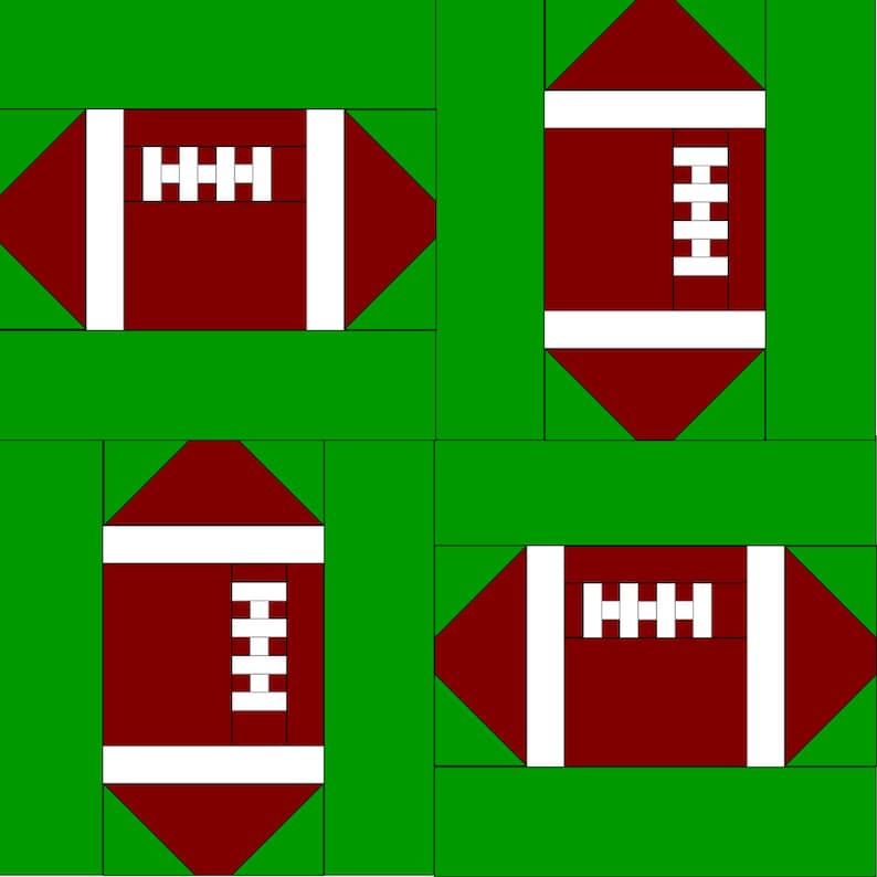 Football Quilt Block PDF Pattern | Etsy