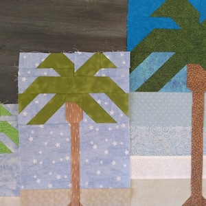 Palm Tree Ocean Quilt Block Pdf Pattern - Etsy