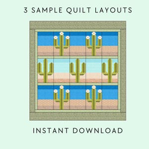 Desert Saguaro Cactus Quilt Block Pdf Pattern - Etsy