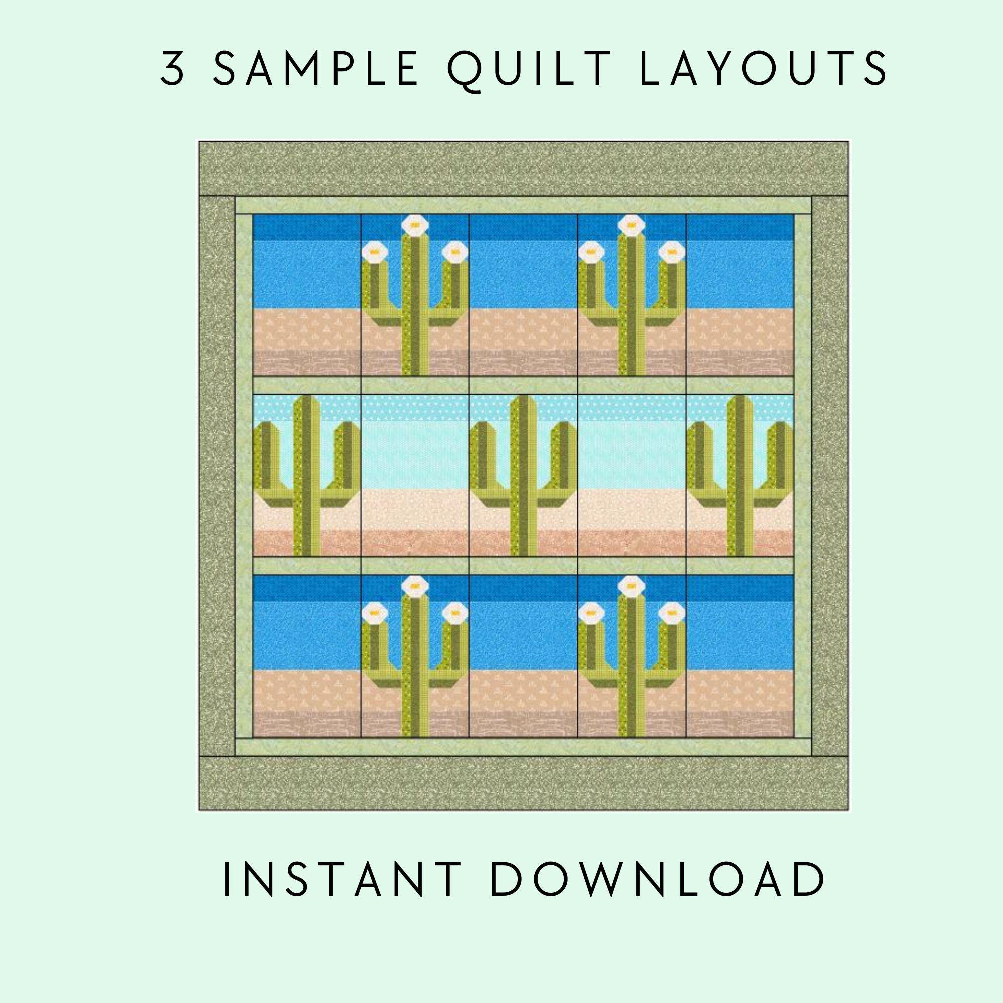 Desert Saguaro Cactus Quilt Block Pdf Pattern - Etsy