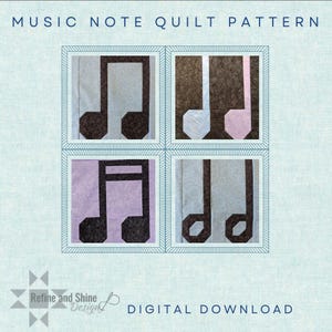 Music Note Quilt Block Pdf Pattern - Etsy