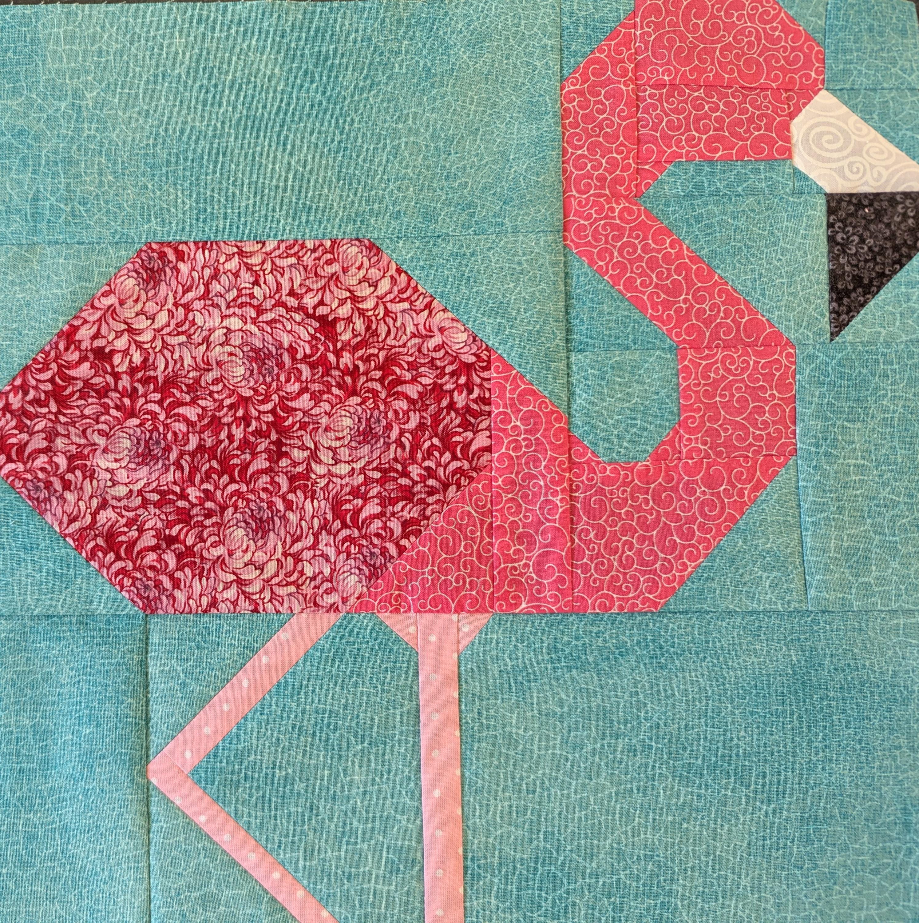 Flamingo Quilt Block Pdf Pattern - Etsy