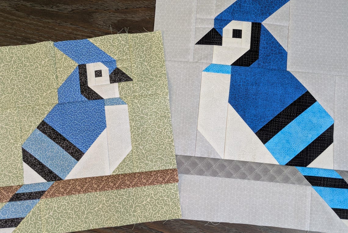 Blue Jay Bird Quilt Block Pdf Pattern - Etsy