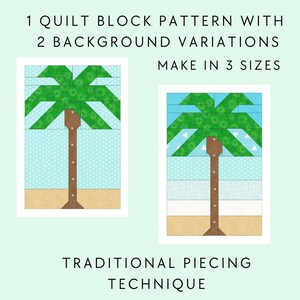 Palm Tree Ocean Quilt Block Pdf Pattern - Etsy
