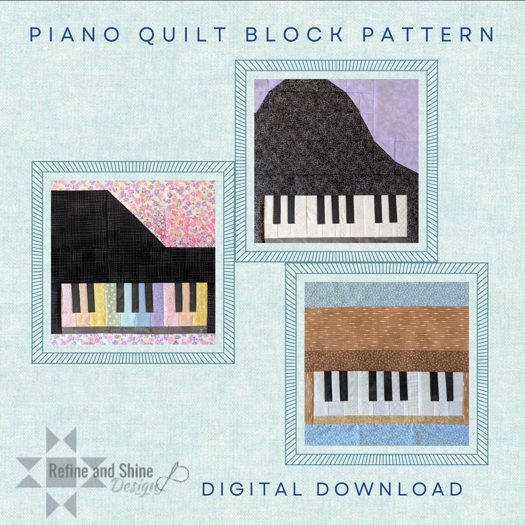 Piano (keyboard) Quilt Block PDF Pattern - Etsy