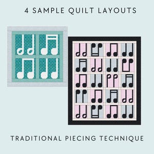 Music Note Quilt Block Pdf Pattern - Etsy