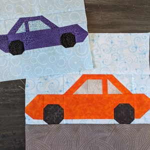 Automobile Quilt Block Pattern Pack. Instant Download of 5 Vehicle ...