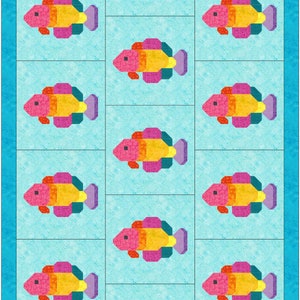 Rainbow Fish Quilt Block Pdf Pattern - Etsy