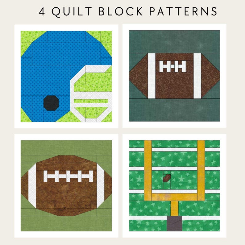 Football Fan Quilt Pattern Pack Downloadable PDF - Etsy