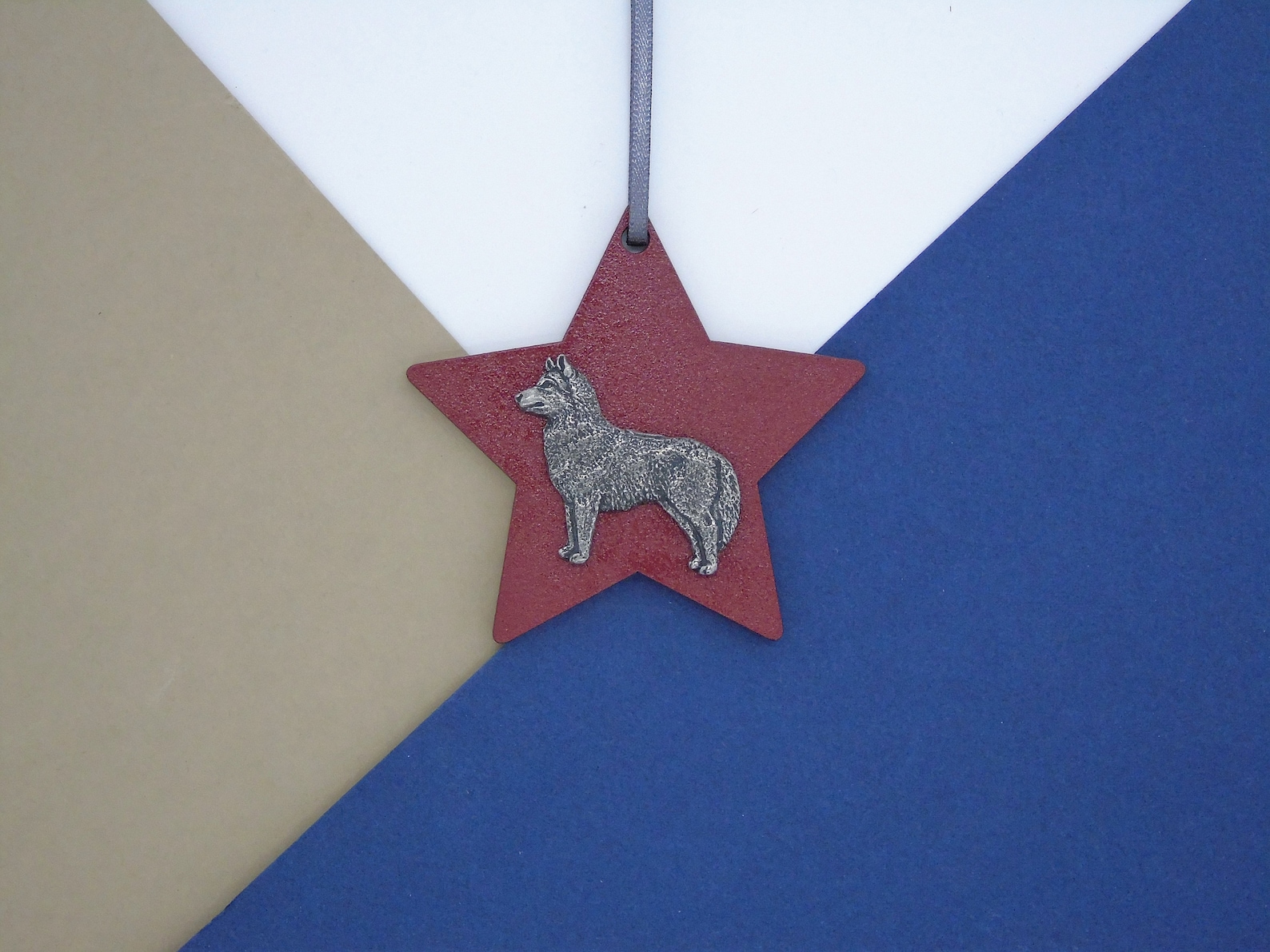 Siberian Husky Wooden Star - Husky Christmas Ornament - Husky Christmas ...