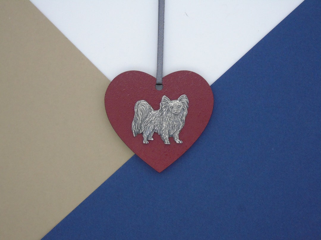 Papillon Wooden Heart Decoration - Papillon Christmas Ornament ...