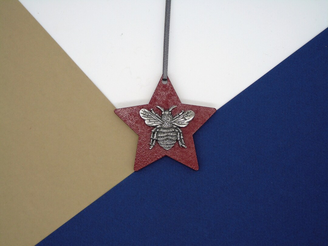 Bumblebee Wooden Star - Bumblebee Christmas Decoration- Bee Ornament ...