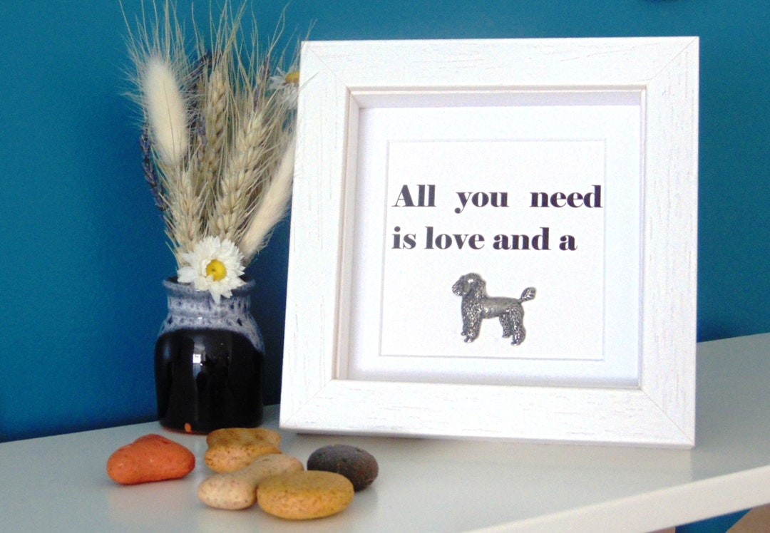 Poodle Art - Poodle Design Framed Pewter Motif & Quote - Poodle Wall ...