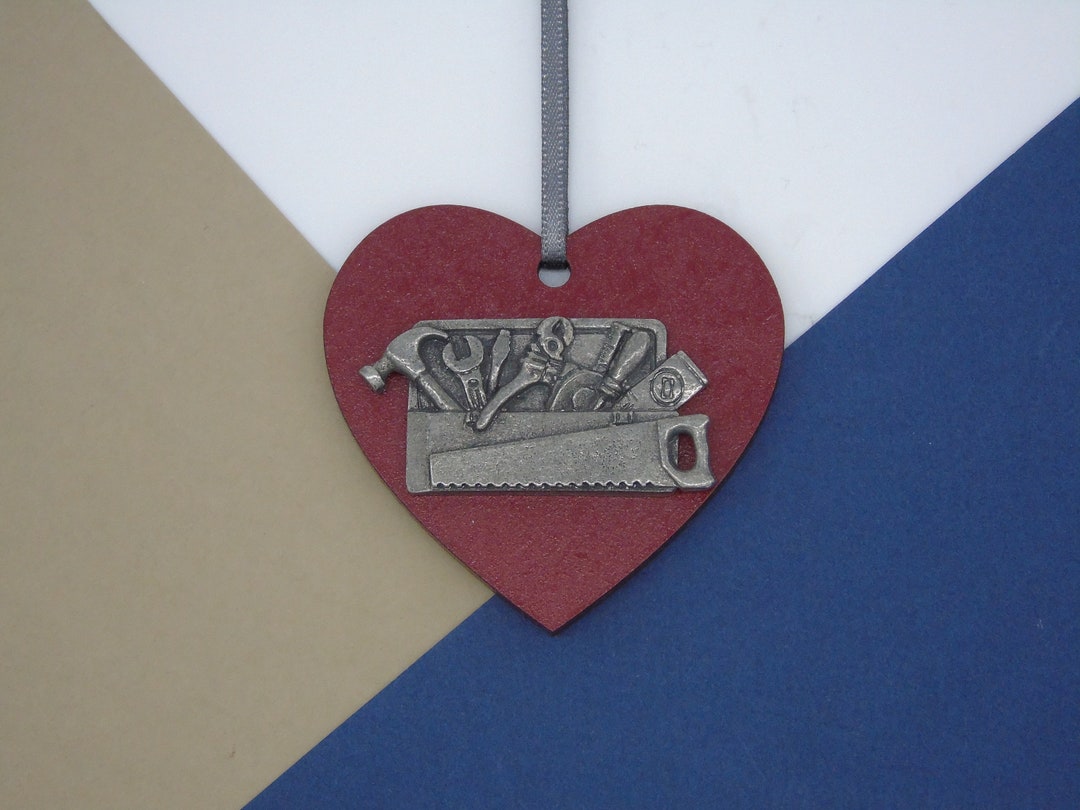 Toolbox Wooden Heart Decoration - Tools Christmas Tree Decoration - DIY ...