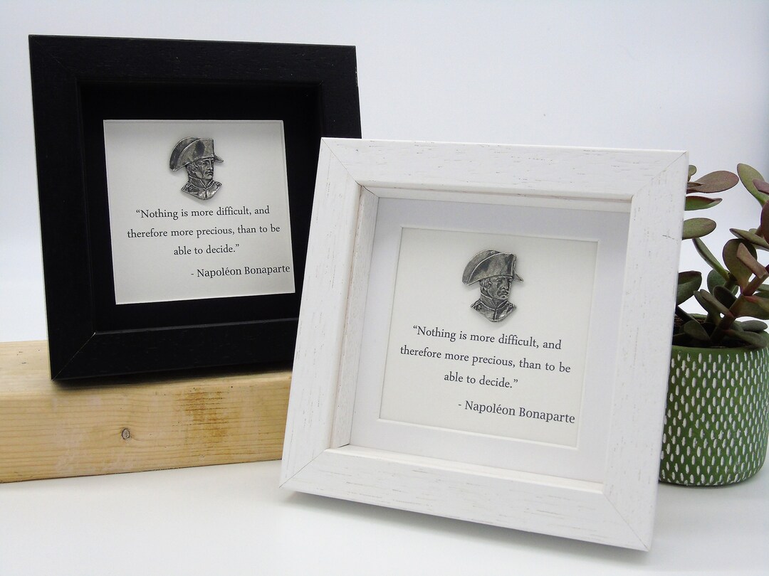 Napoleon Bonaparte Quote in Frame - Pewter Napoleon Portrait and Quote ...