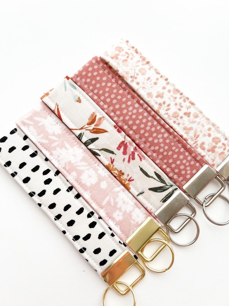 Floral Keychain Wristlets Neutral Key Fobs Wristlet for - Etsy