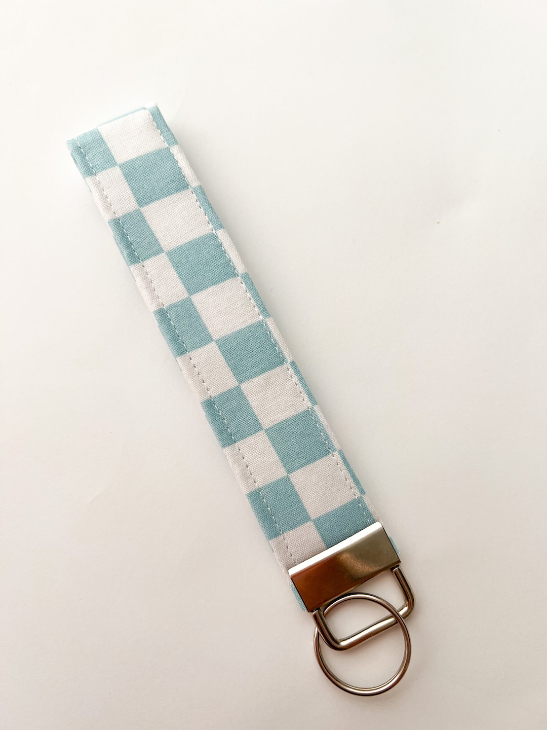 Blue Checkered Keychain Wristlet | Keyfob | Fabric Key Wristlet | Car ...